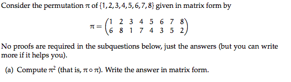 Solved 7= Consider the permutation 7 of{1,2,3,4,5,6,7,8) | Chegg.com