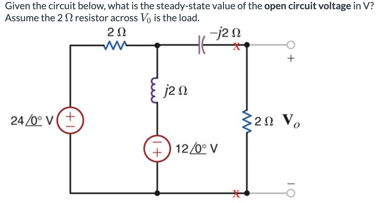 Solved Given the circuit below, what is the steady-state | Chegg.com