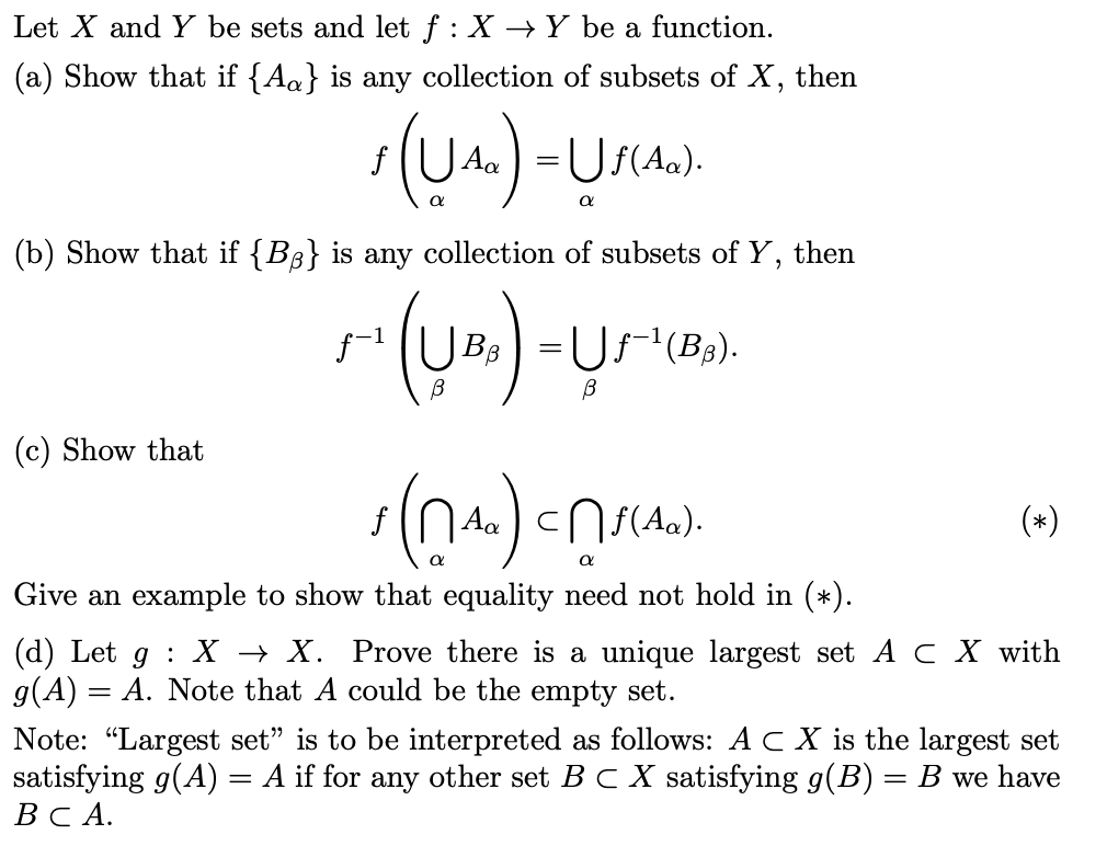 Solved Let X and Y be sets and let f : X Y be a function. | Chegg.com Solved Let X and Y be sets and let f : X Y be a function. | Chegg.com