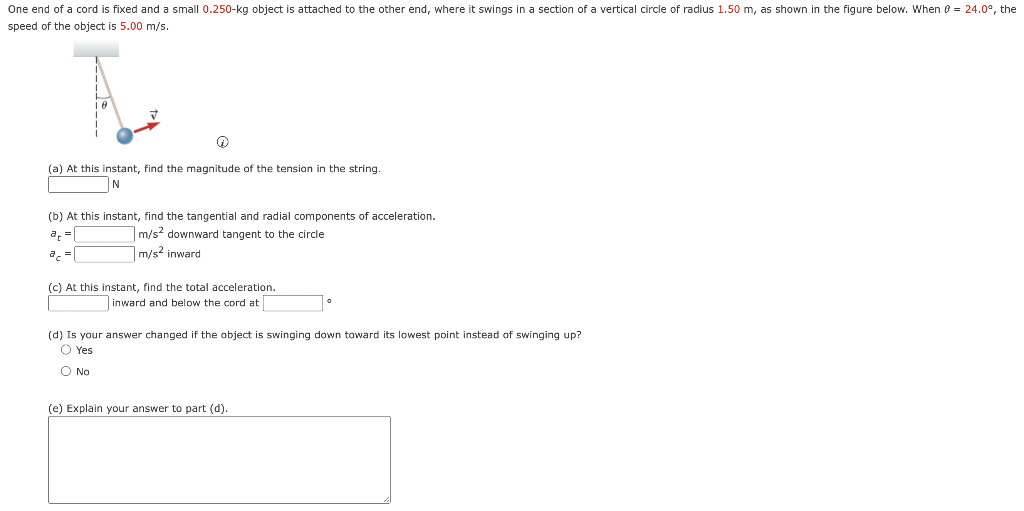 Solved speed of the object is 5.00 m/s. (i) (a) At this | Chegg.com