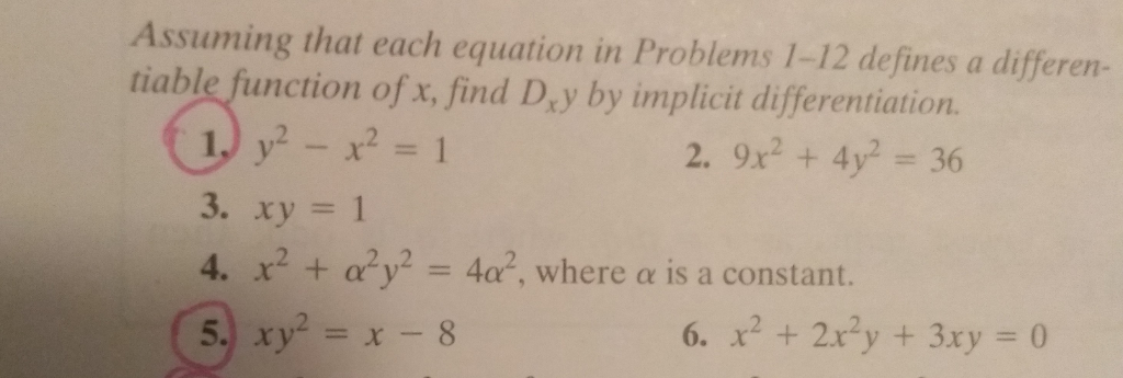 Solved Assuming that each equation in Problems 1-12 defines | Chegg.com
