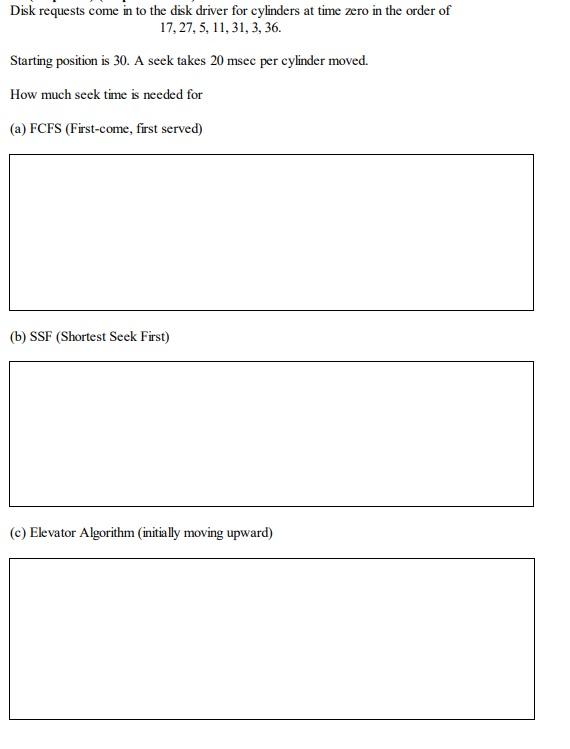 Solved Disk requests come in to the disk driver for | Chegg.com