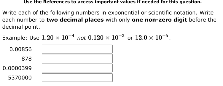Solved Write each of the following numbers in exponential or | Chegg.com