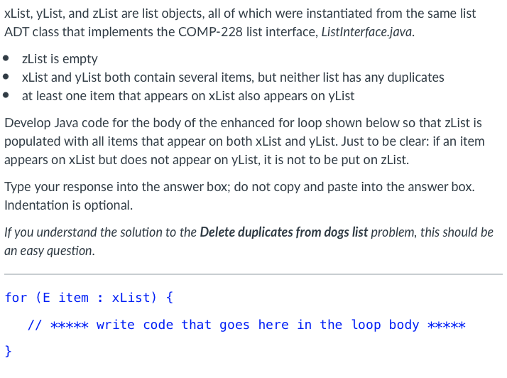 Solved x List, y List, and zList are list objects, all of | Chegg.com