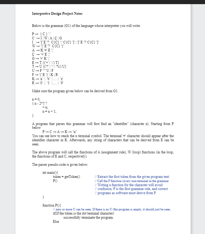 Solved İt is Compiler Design Lecture Project.Pls write the | Chegg.com
