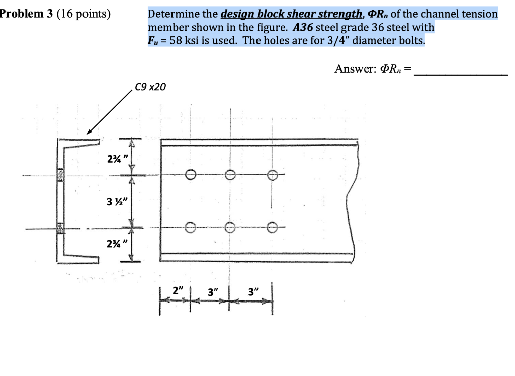 Solved Problem 3 (16 points) Determine the design block | Chegg.com Solved Problem 3 (16 points) Determine the design block | Chegg.com