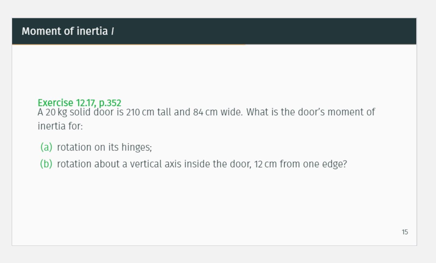 Solved Moment of inertia | An off-center rotation axis Mass | Chegg.com