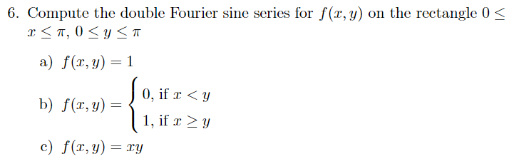 Solved Please solve all parts for solving the double fourier | Chegg.com