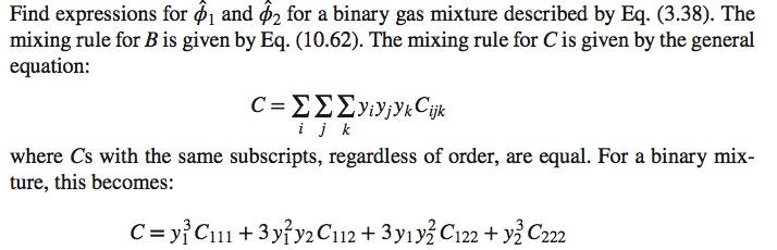 Find expressions for 0 1 and 2 for a binary gas | Chegg.com