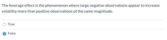 Solved The leverage effect is the phenomenon where large | Chegg.com