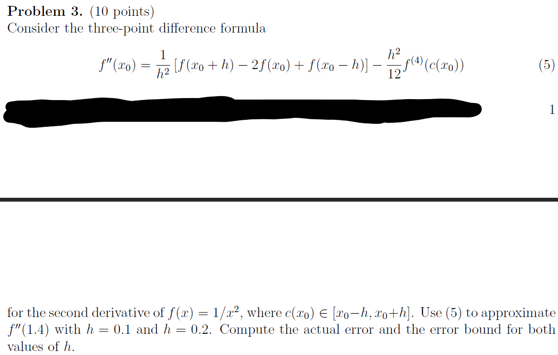 Solved Problem 3. (10 points) Consider the three-point | Chegg.com