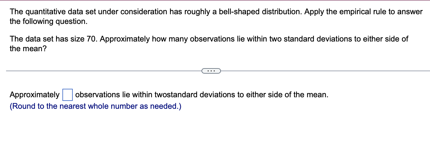 Solved The quantitative data set under consideration has | Chegg.com