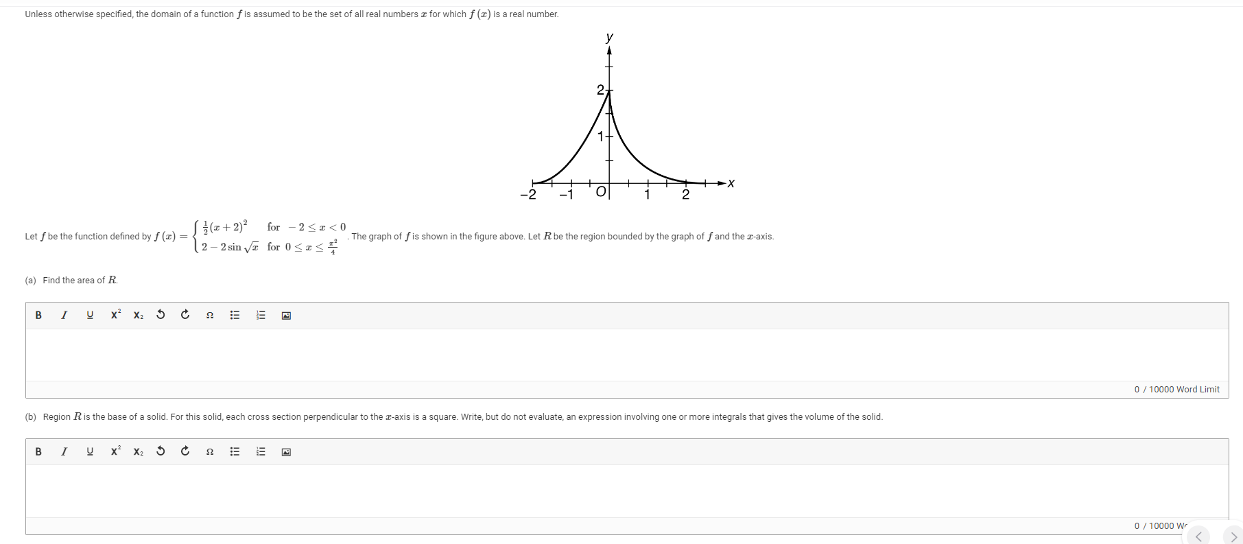Solved Unless otherwise specified, the domain of a function | Chegg.com