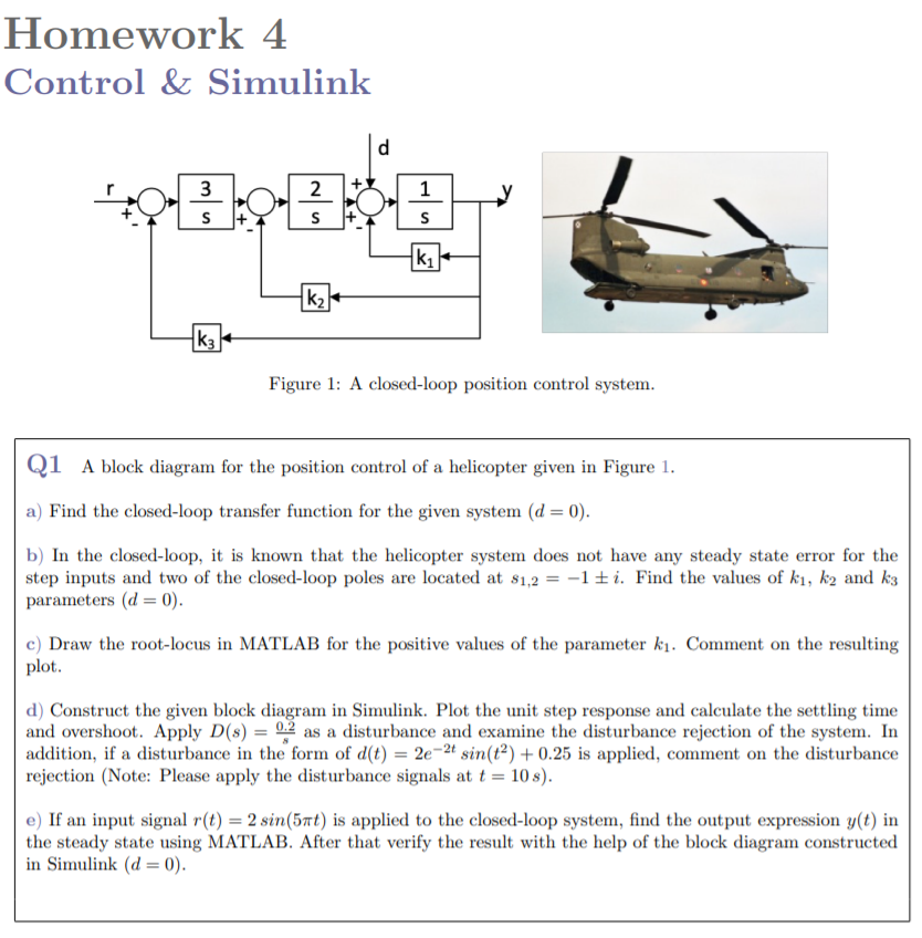 Homework 4 Control & Simulink ke Figure 1: A | Chegg.com