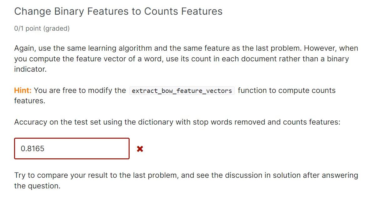 Solved 0/1 point (graded) Try to implement stop words | Chegg.com