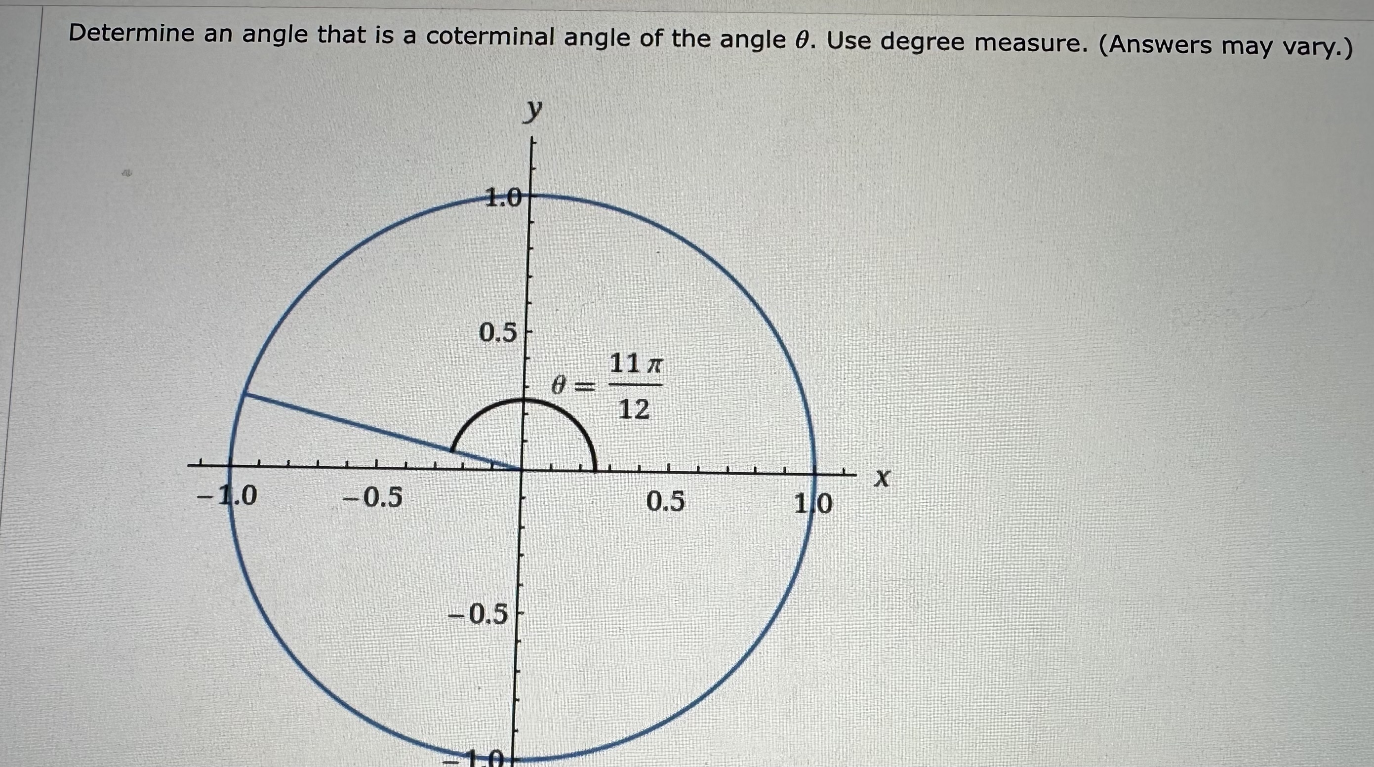 Solved Determine an angle that is a coterminal angle of the | Chegg.com
