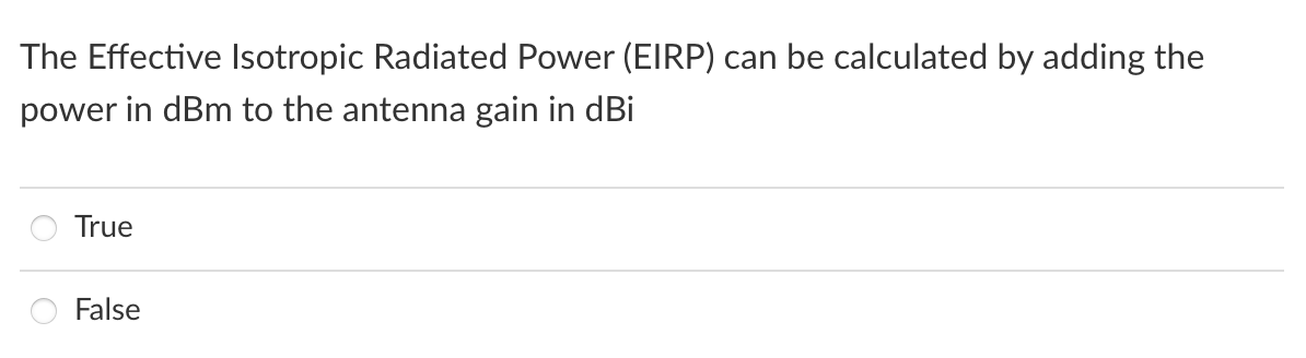The Effective Isotropic Radiated Power (EIRP) can be | Chegg.com