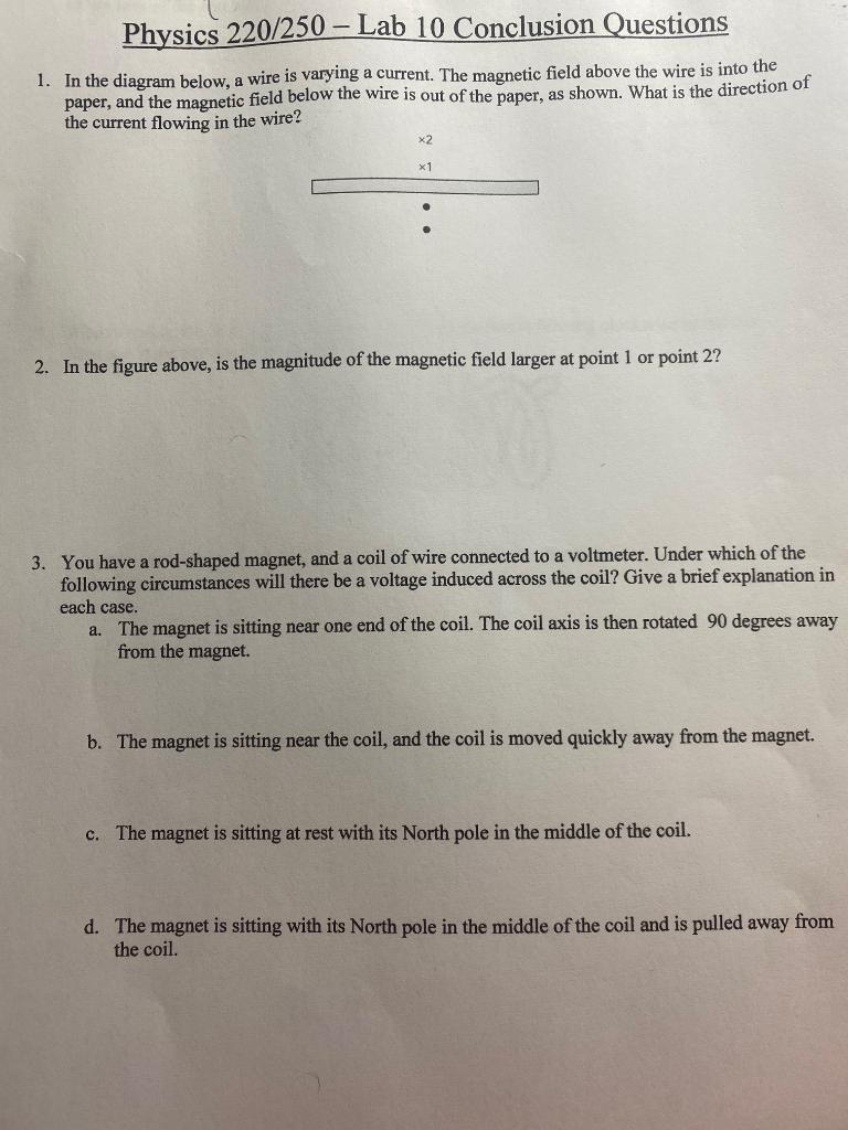 Solved Physics 220/250 - Lab 10 Conclusion Questions 1. In | Chegg.com