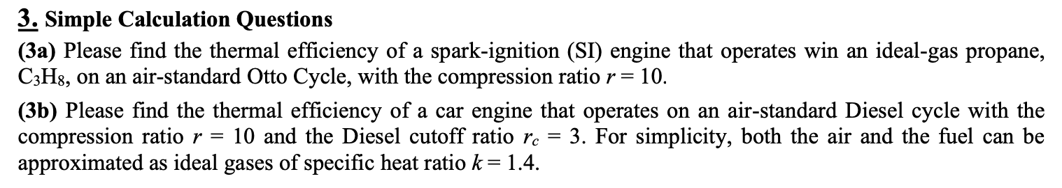 3. Simple Calculation Questions (3a) Please find the | Chegg.com