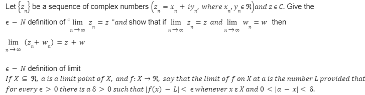 Solved Let {zn} be a sequence of complex numbers (zn=xn+iyn′ | Chegg.com