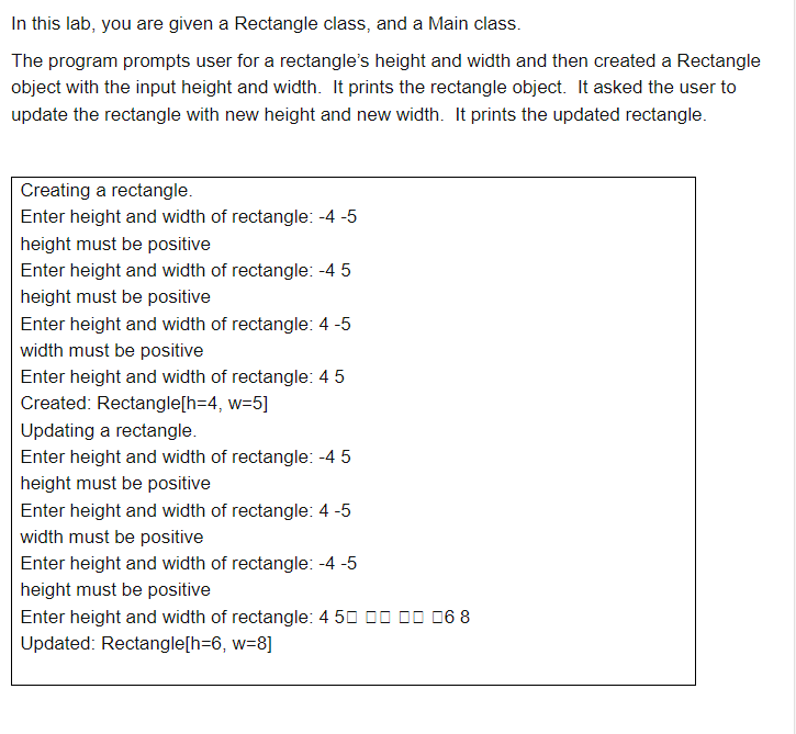 Solved In this lab, you are given a Rectangle class, and a | Chegg.com
