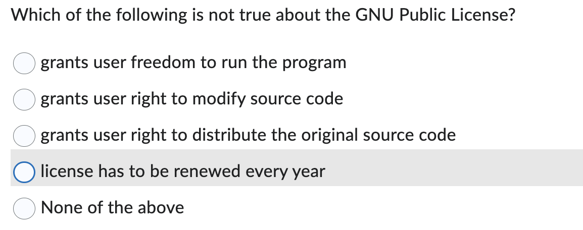 Solved Which Of The Following Is Not True About The Gnu 