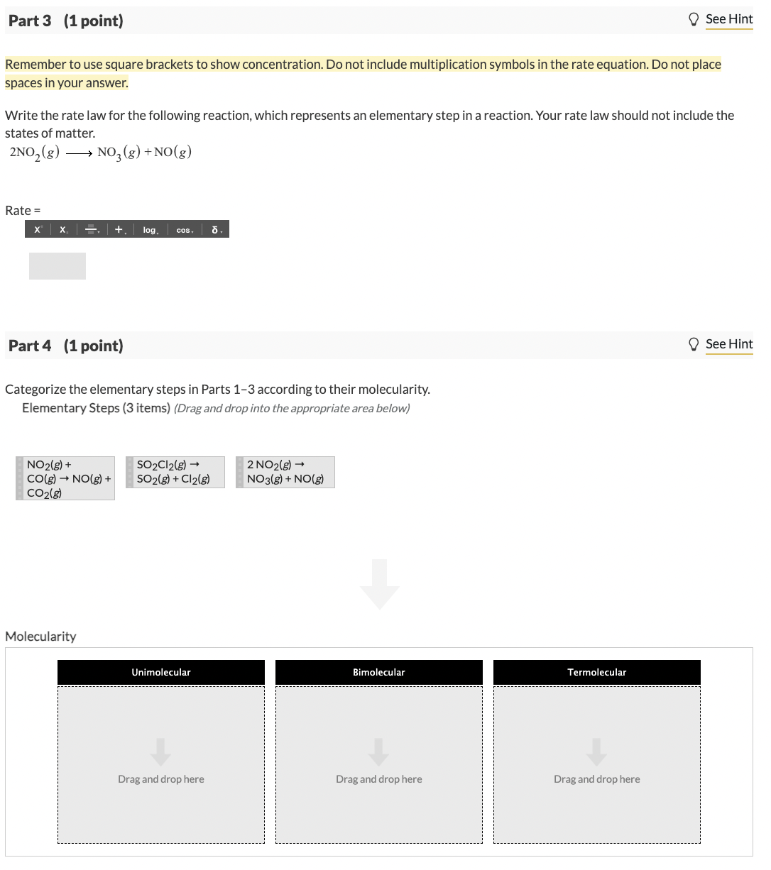 Solved An elementary step is defined as a chemical collision | Chegg.com
