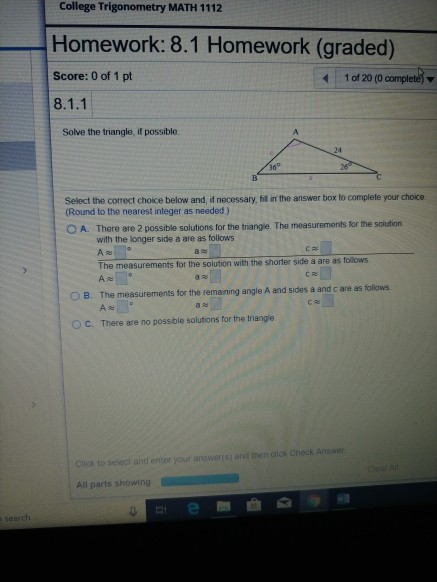 Solved College Trigonometry MATH 1112 Homework: 8.1 Homework | Chegg.com