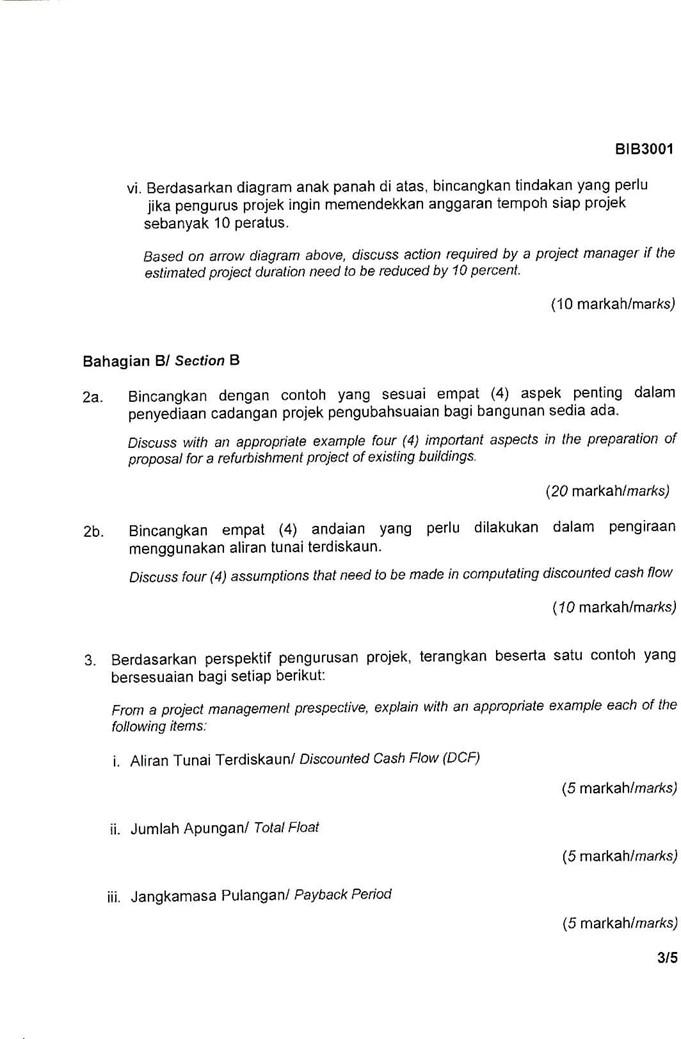 Solved BIB3001 Bahagian Al Section A 1. Pengurus projek | Chegg.com