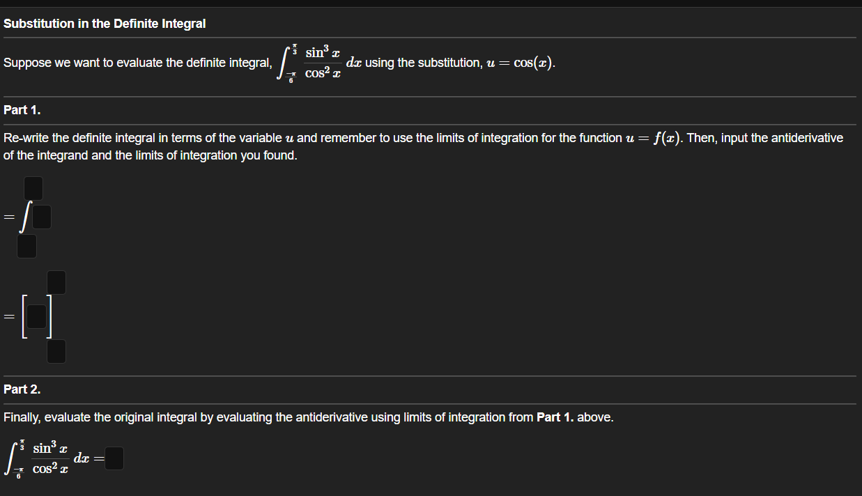 Solved Substitution in the Definite Integral Suppose we want | Chegg.com