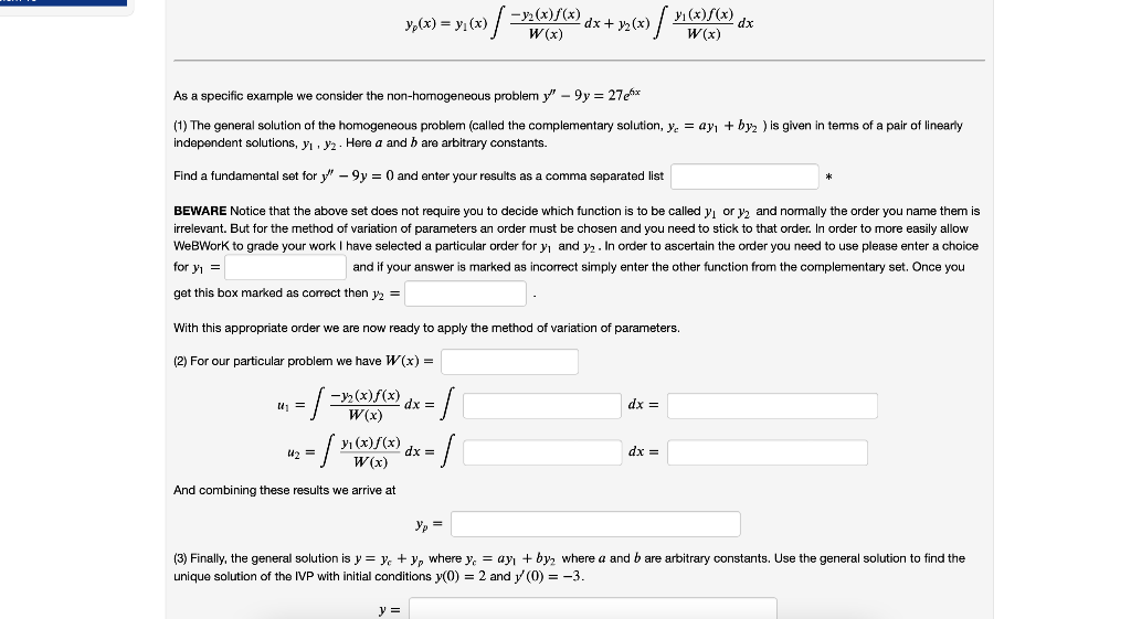 Solved (1) The general solution of the homogeneous problem | Chegg.com