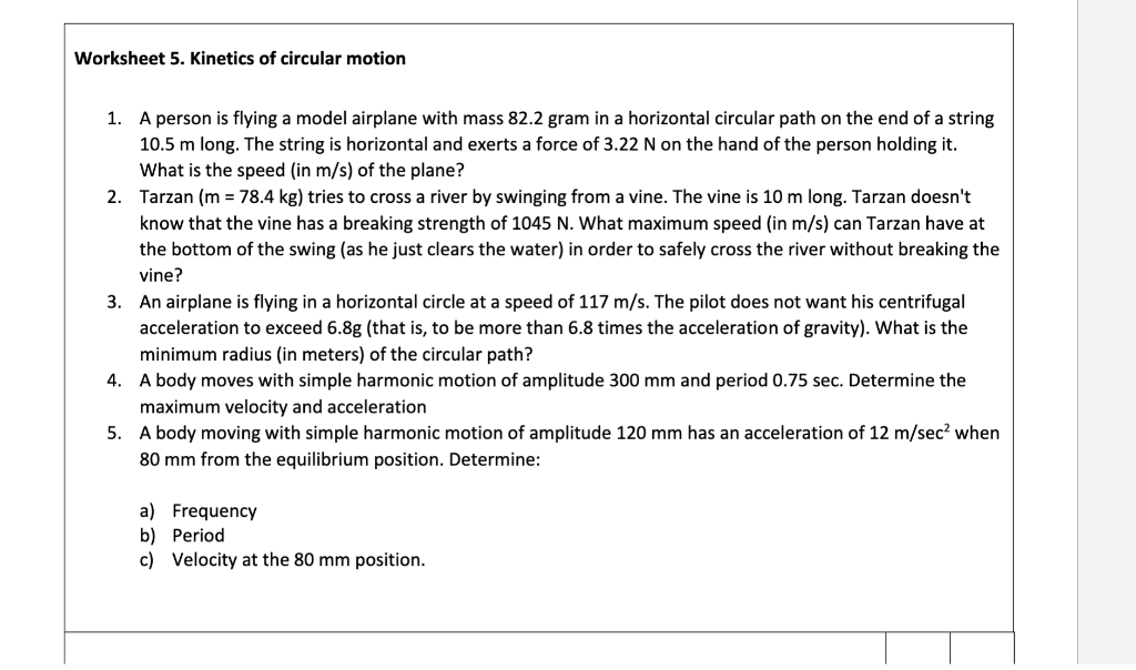 Solved Worksheet 5. Kinetics of circular motion 1. A person | Chegg.com