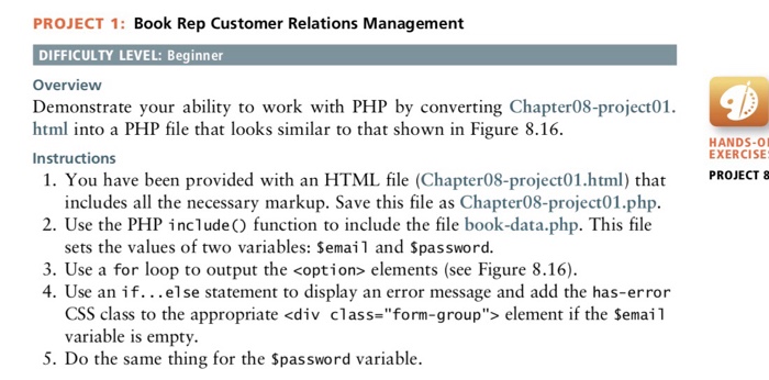 Solved PROJECT 1: Book Rep Customer Relations Management | Chegg.com
