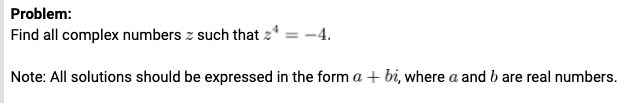 Solved Problem: Find all complex numbers z such that z' = | Chegg.com