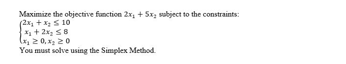 Solved Maximize The Objective Function 2x1 5x2 Subject To