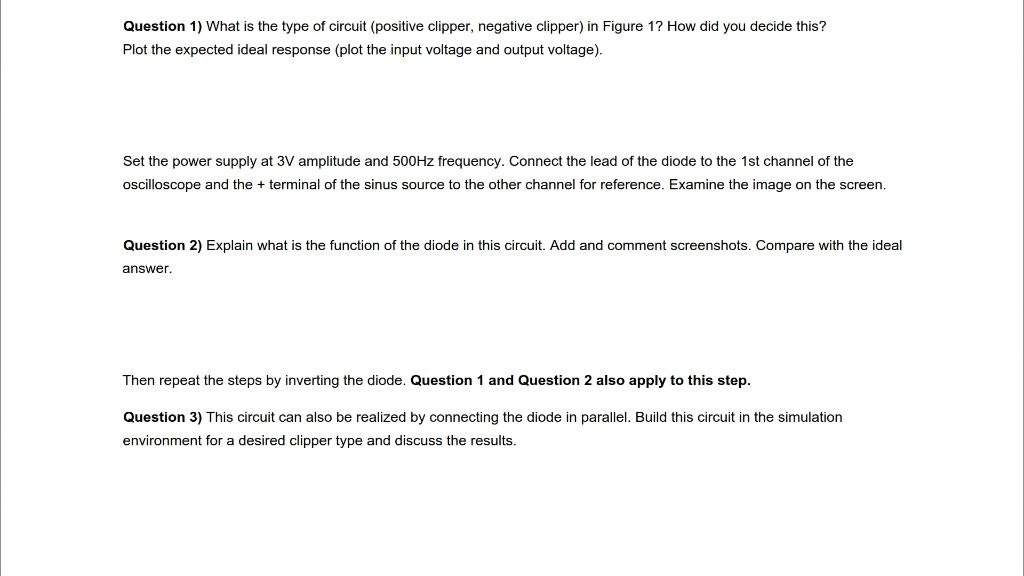 Experiment 3: Diode Applications 2 Devices and | Chegg.com