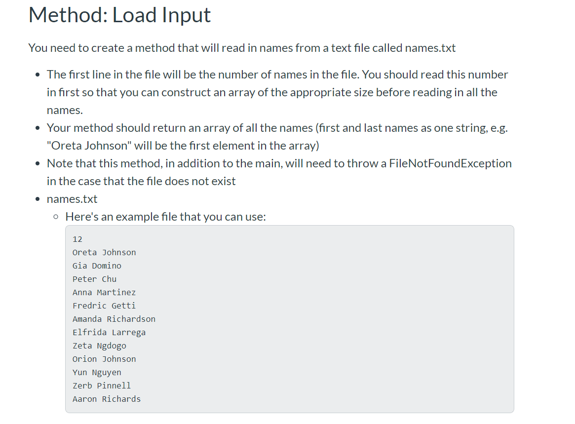 Solved This is a Java program that implements arrays, file | Chegg.com