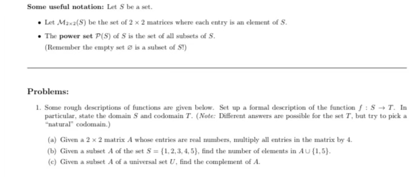 Solved Some useful notation: Let S be a set. - Let M2×2(S) | Chegg.com