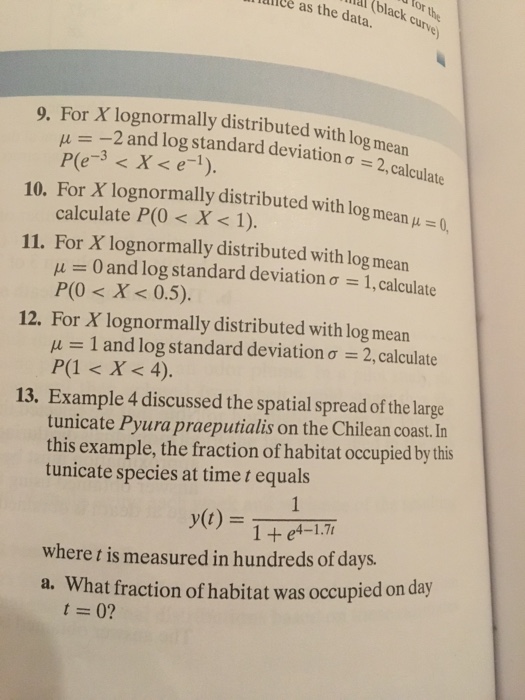 Solved for x lognormally distributed with log mean -2 and | Chegg.com