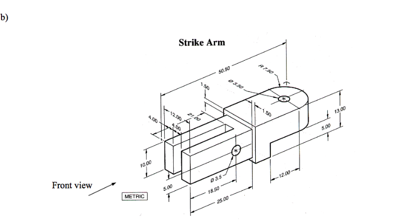 Solved Please do on SOLIDWORKS and for the 3D isometric take | Chegg.com