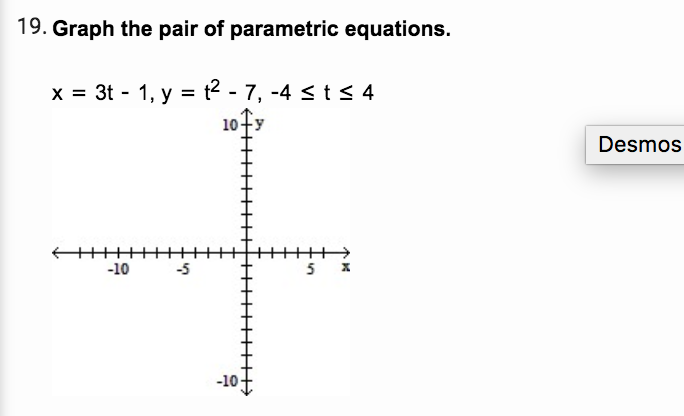Solved Graph the pair of parametric equations. x = 3t - | Chegg.com
