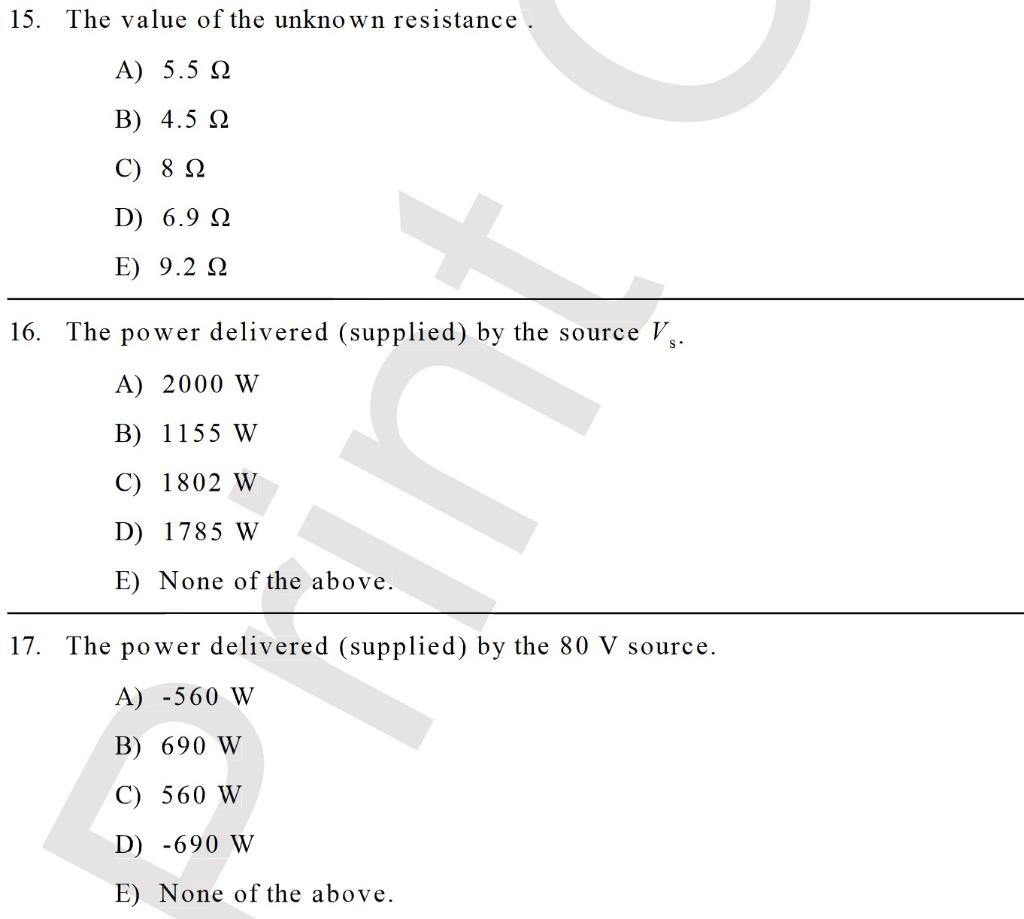 Solved The following four problems use the same circuit | Chegg.com