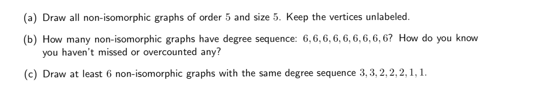 Solved (a) Draw all non-isomorphic graphs of order 5 and | Chegg.com