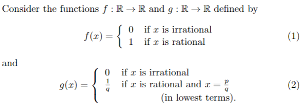 Solved Consider the functions f:R→R and g:R→R defined by | Chegg.com
