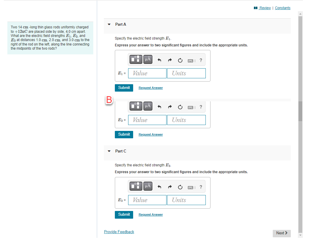 Solved - Part C Specify the electric field strength E3. | Chegg.com
