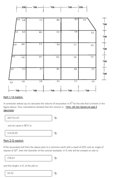 A contractor asked you to calculate the volume of | Chegg.com