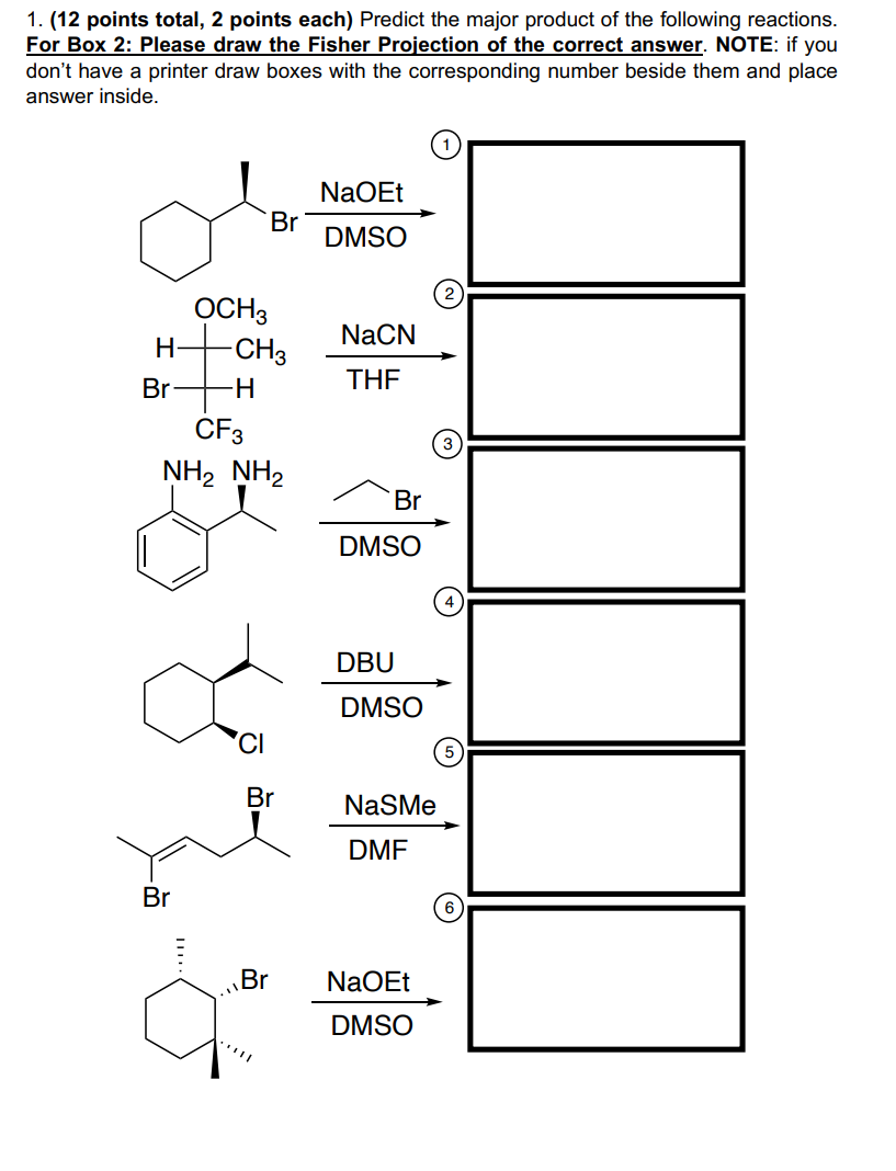 Solved 1. (12 points total, 2 points each) Predict the major | Chegg.com