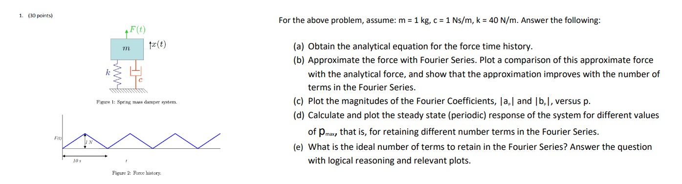 Solved 1. (30 ﻿points)For the above problem, assume: \( | Chegg.com