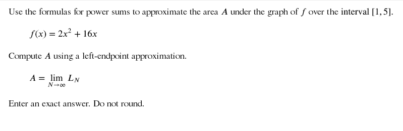 Solved Use the formulas for power sums to approximate the | Chegg.com