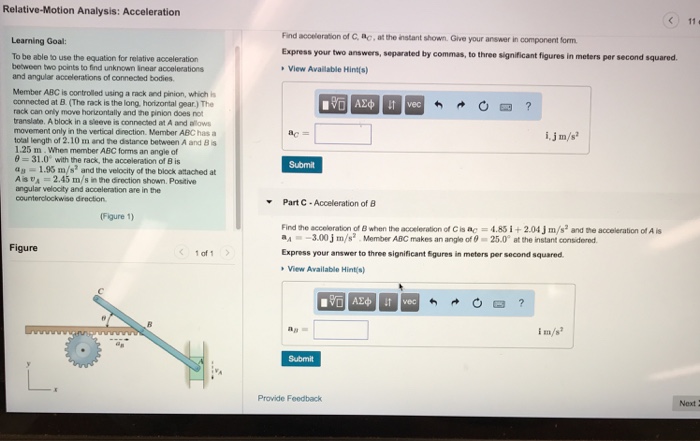 Solved Relative-Motion Analysis: Acceleration Learning Goal: | Chegg.com